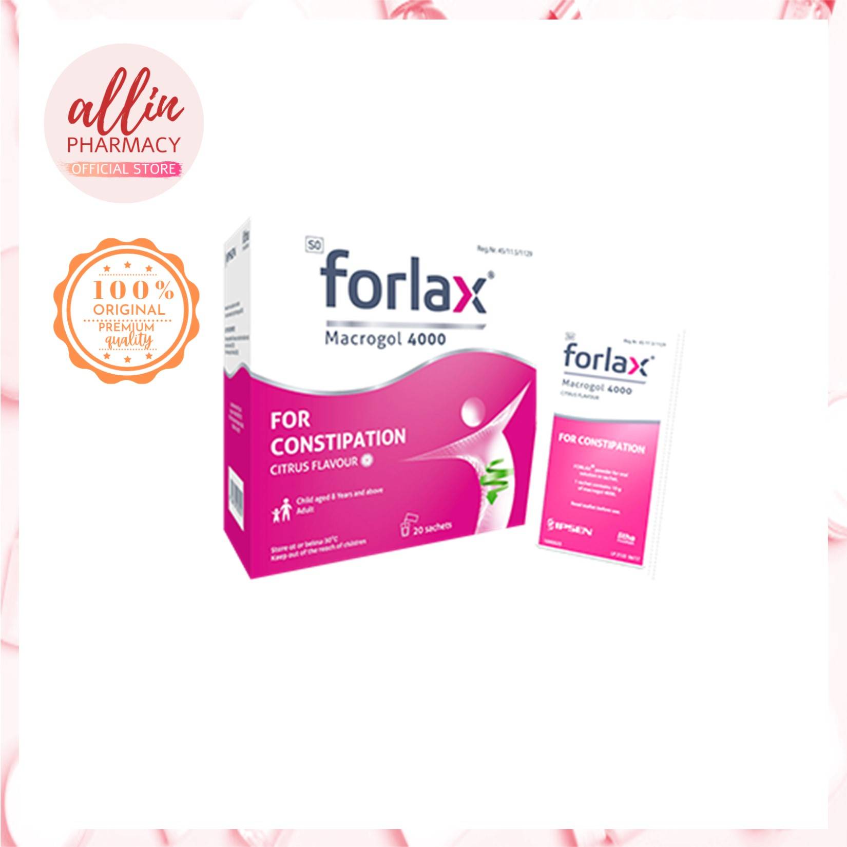 Forlax Powder for Constipation Macrogol 400 10g X 20 sachets (EXP 02/27)