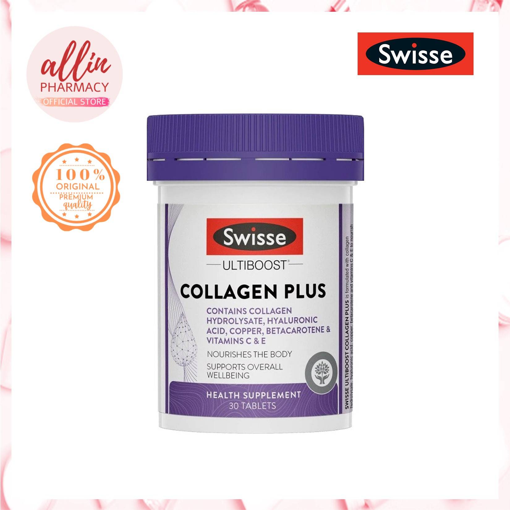 Swisse Ultiboost Collagen Plus 30 Tabs (EXP 07/26)