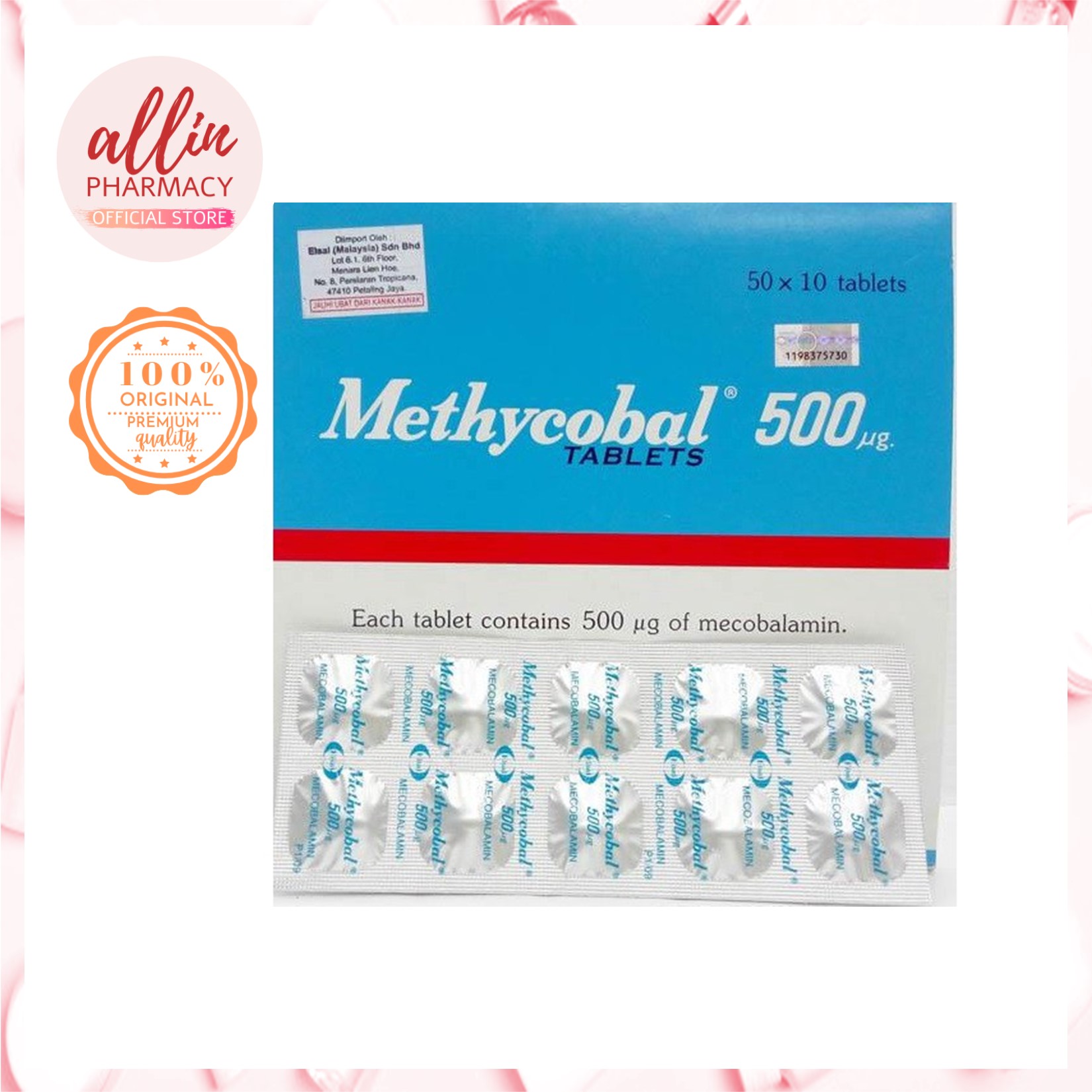 Methycobal 500mcg Vitamin B12 Tab 1X10s (EXP 02/27) [PER STRIP]